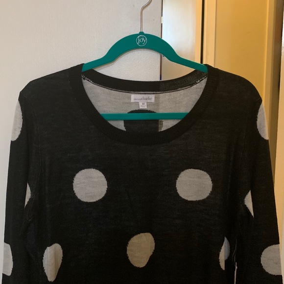 Charming Charlie | Sweaters | Charming Charlie Blackwhite Polka Dot ...